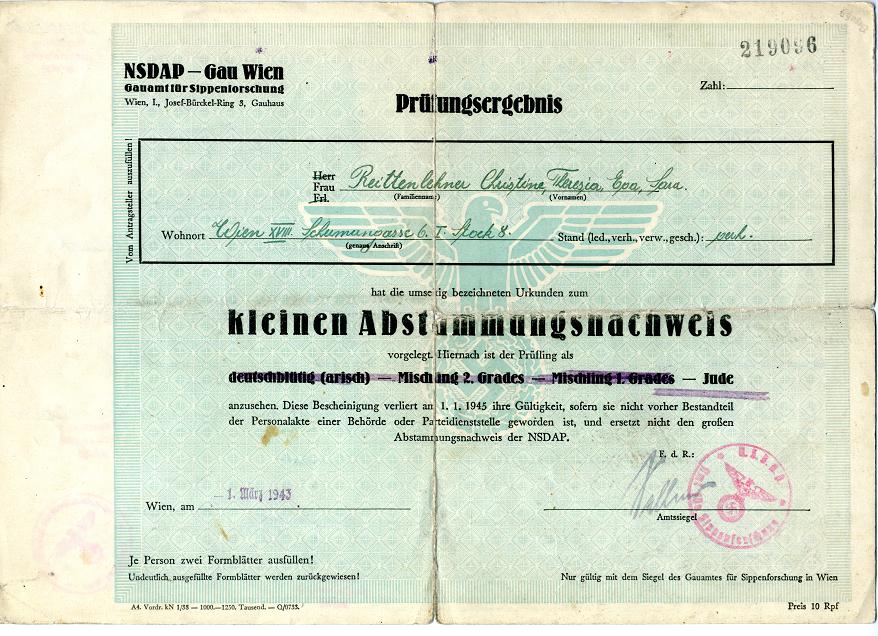 Classification as Jew or Mischling | +++ German ++ Propaganda