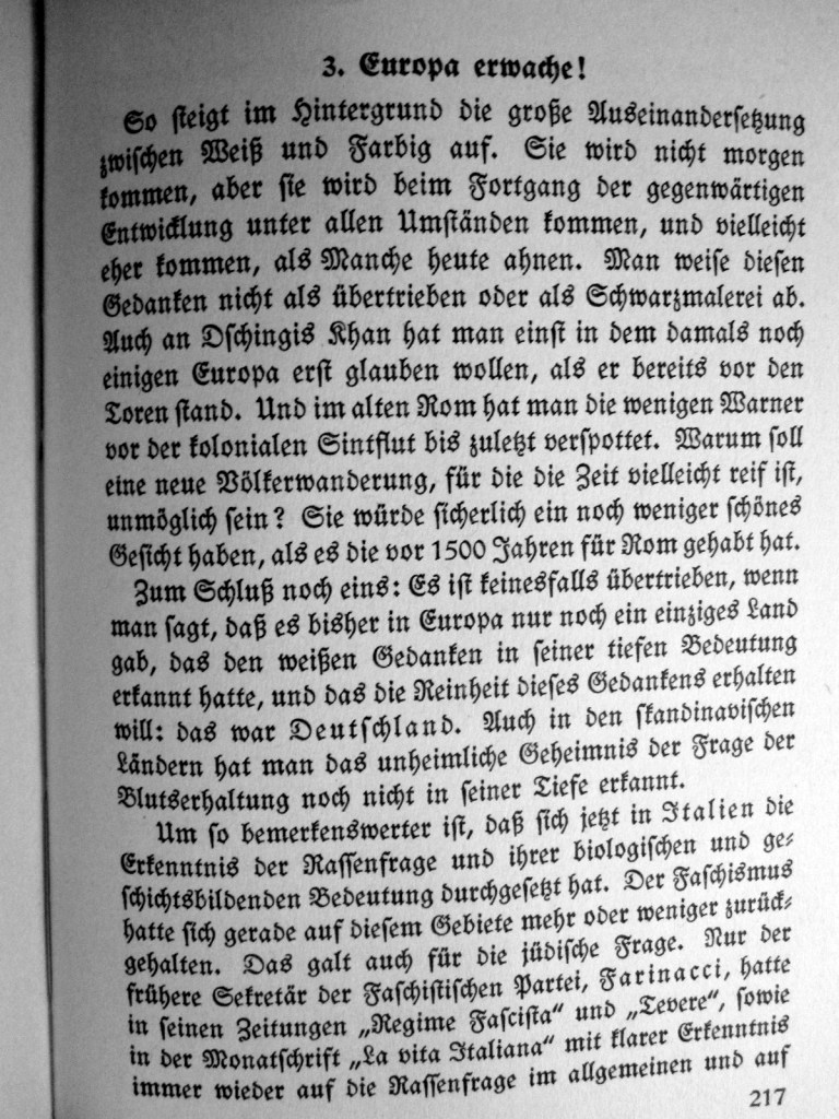 Conclusion of ‘The Colored Menace’: “Europe Awake!” | +++ German ...