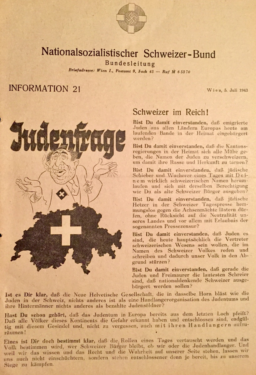 Nationalsozialistischer Schweizer-Bund | +++ German ++ Propaganda